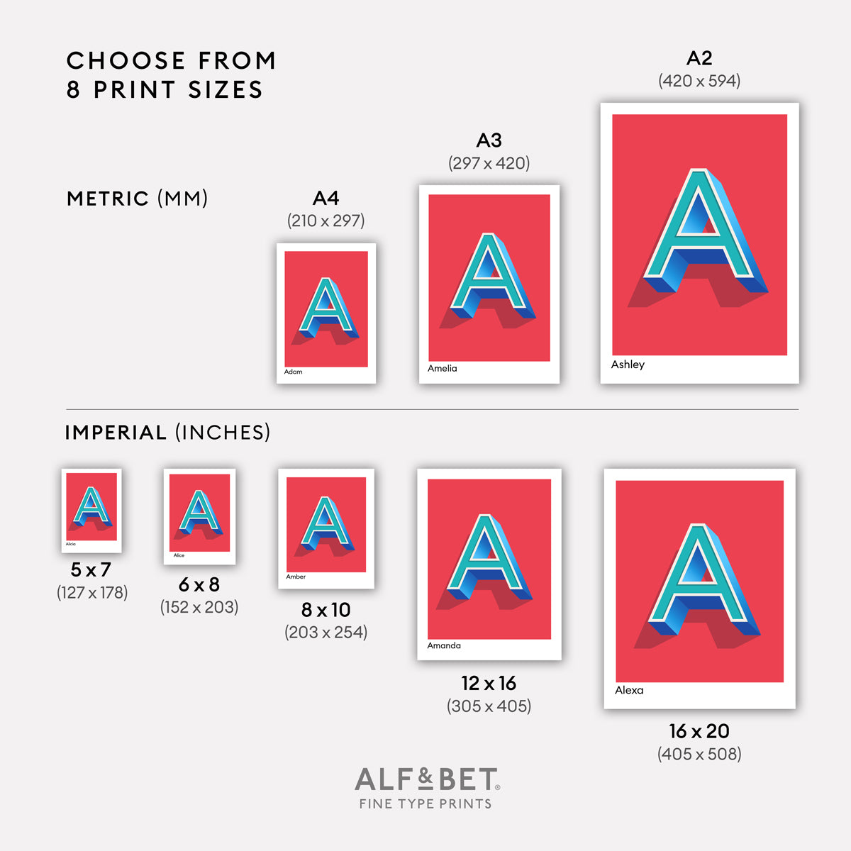 Personalised name and letter print – alfandbetprints