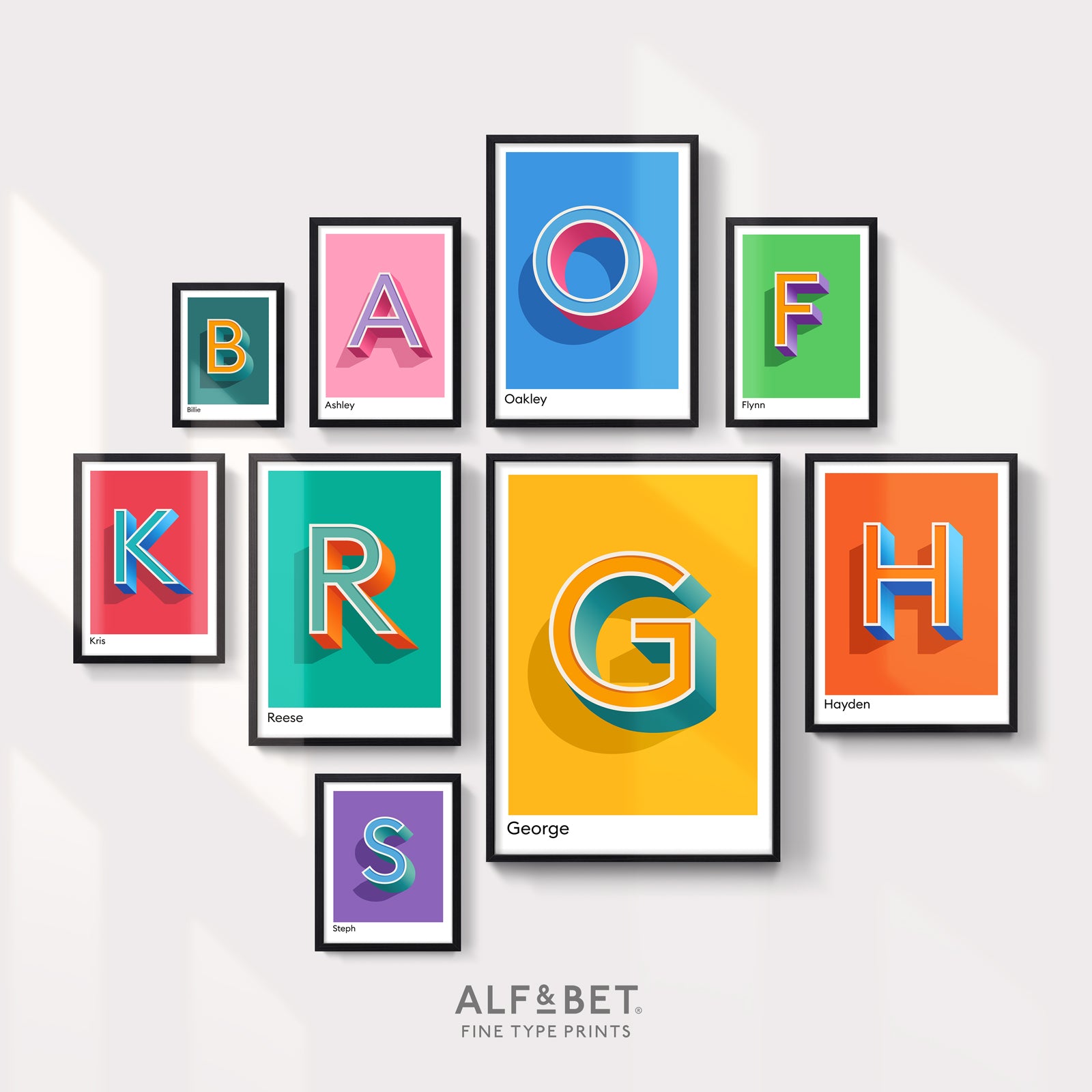 Personalised name and letter print – alfandbetprints